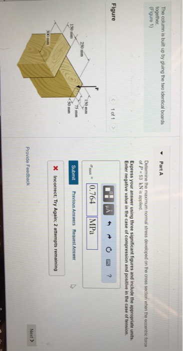 Solved The column is built up by gluing the two identical | Chegg.com