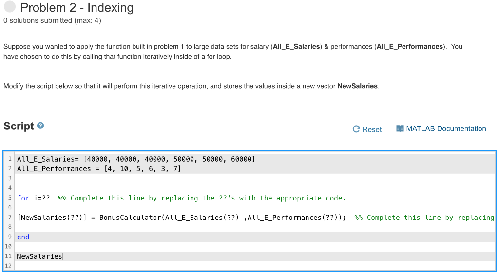 Solved Problem 2 - Indexing O solutions submitted (max: 4) | Chegg.com