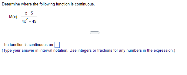 Solved Determine where the following function is continuous. | Chegg.com
