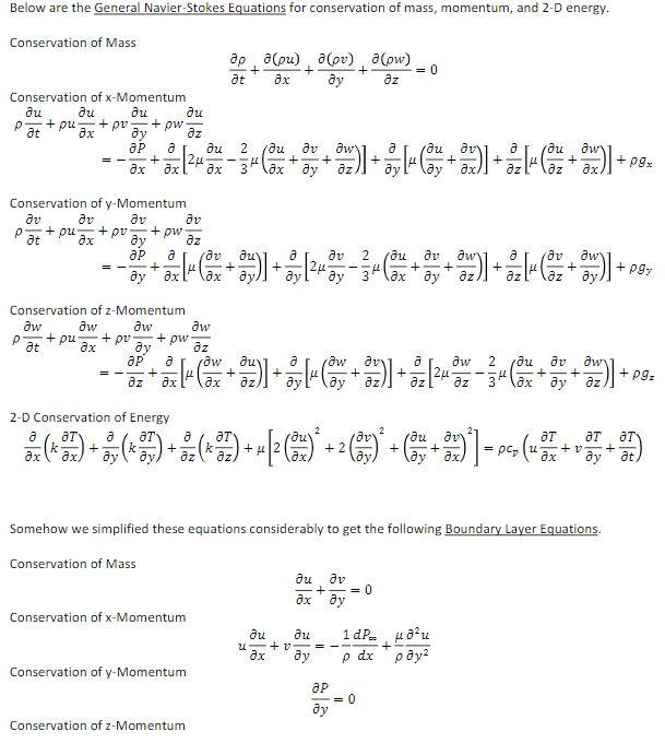 Solved Below are the General Navier-Stokes Equations for | Chegg.com