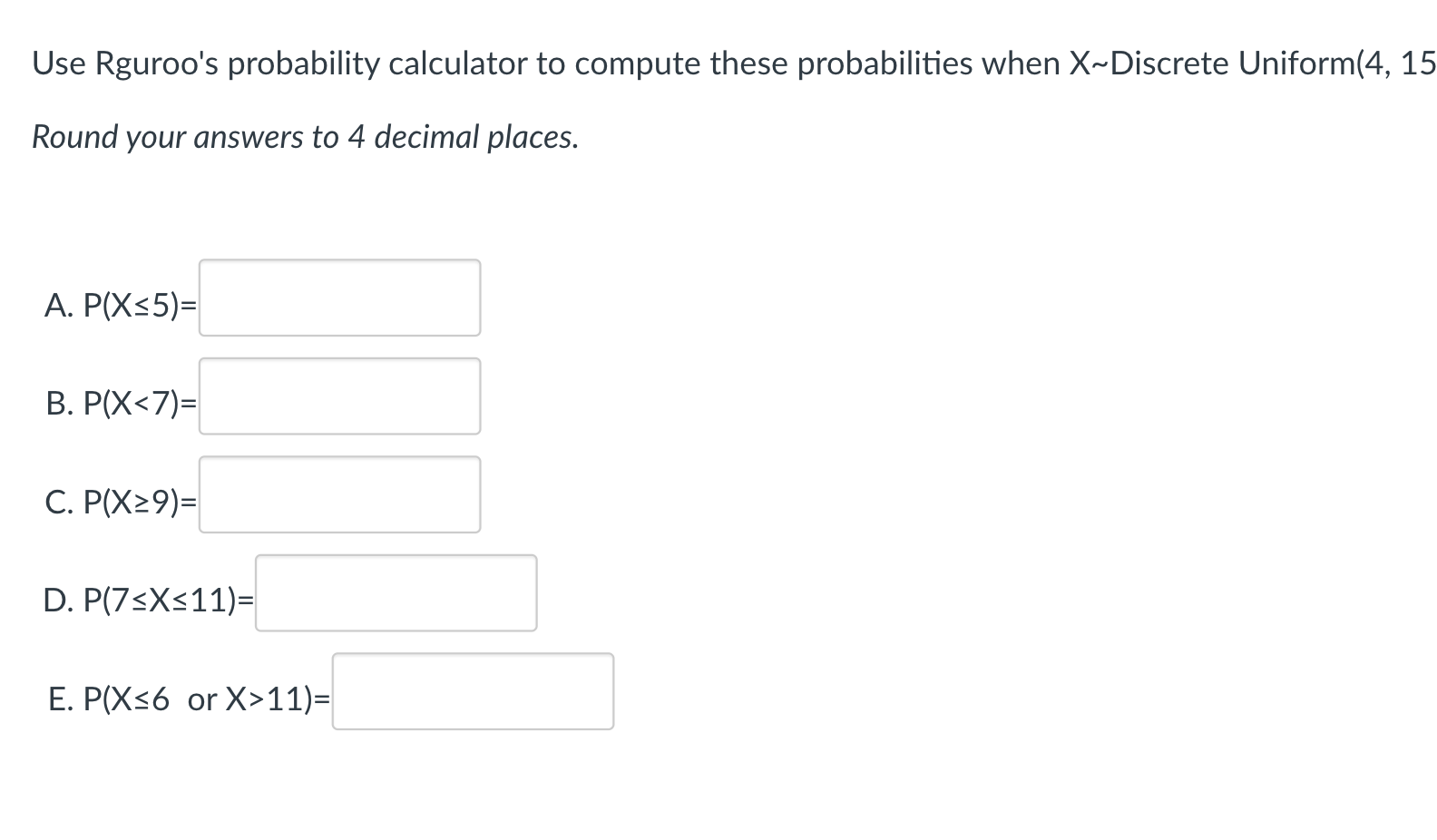 Solved Use Rguroo's probability calculator to compute these | Chegg.com