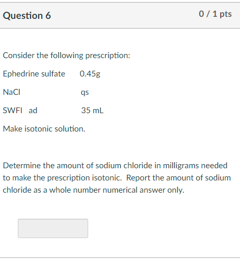 [Solved]: Consider the following prescription: Make isotoni