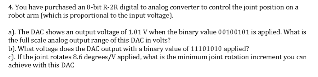 Solved 4. You have purchased an 8-bit R-2R digital to analog | Chegg.com
