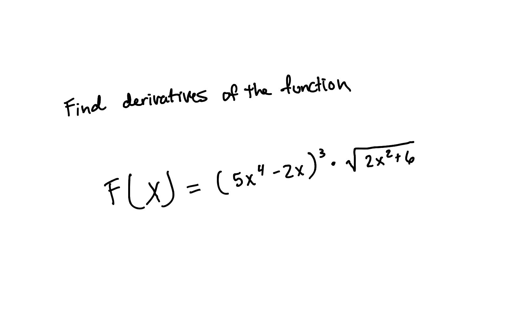 Solved Find Derivatives Of The Function F X 5x Zx