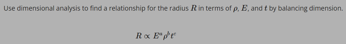 Solved Use dimensional analysis to find a relationship for | Chegg.com