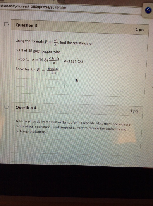 Solved Using the formula R = rho L/A, find the resistance of | Chegg.com