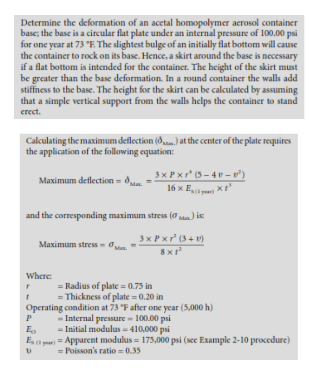Solved Determine the deformation of an ﻿acetal homopolymer | Chegg.com