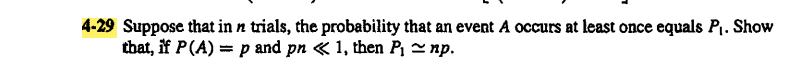 Solved 4-29 Suppose that in n trials, the probability that | Chegg.com