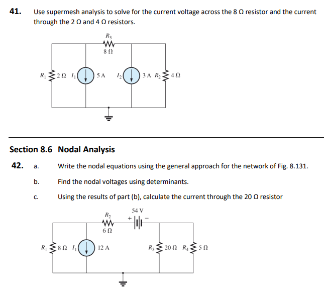 Solved 41. Use supermesh analysis to solve for the current | Chegg.com