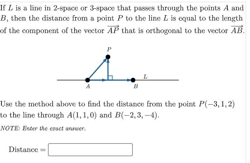 Solved If L is a line in 2-space or 3-space that passes | Chegg.com