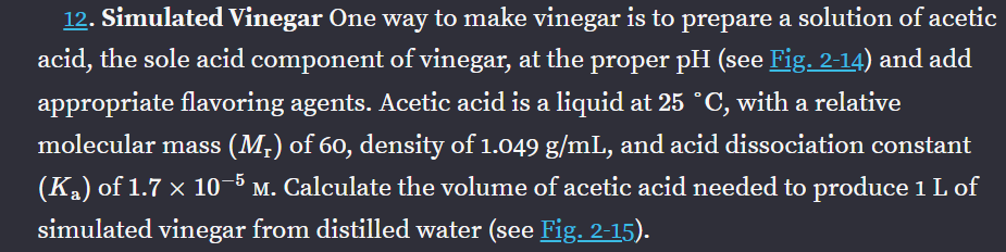Solved 12. Simulated Vinegar One way to make vinegar is to | Chegg.com