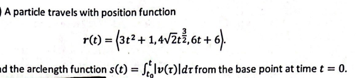 Solved A particle travels with position function | Chegg.com