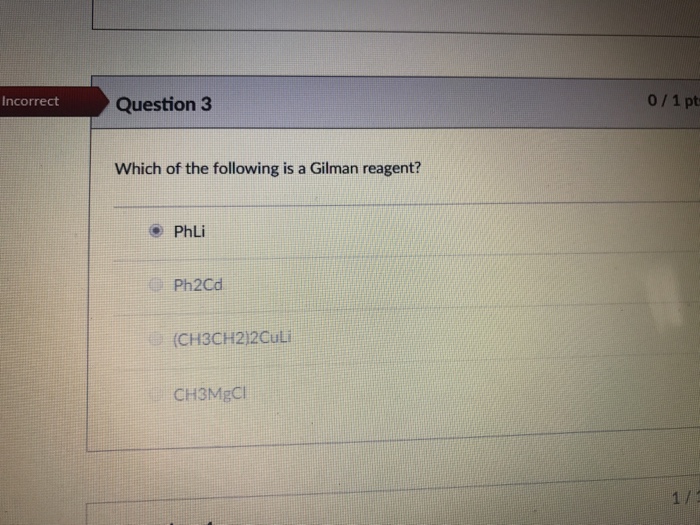 Solved Which of the following is a Gilman reagent? PhLi | Chegg.com