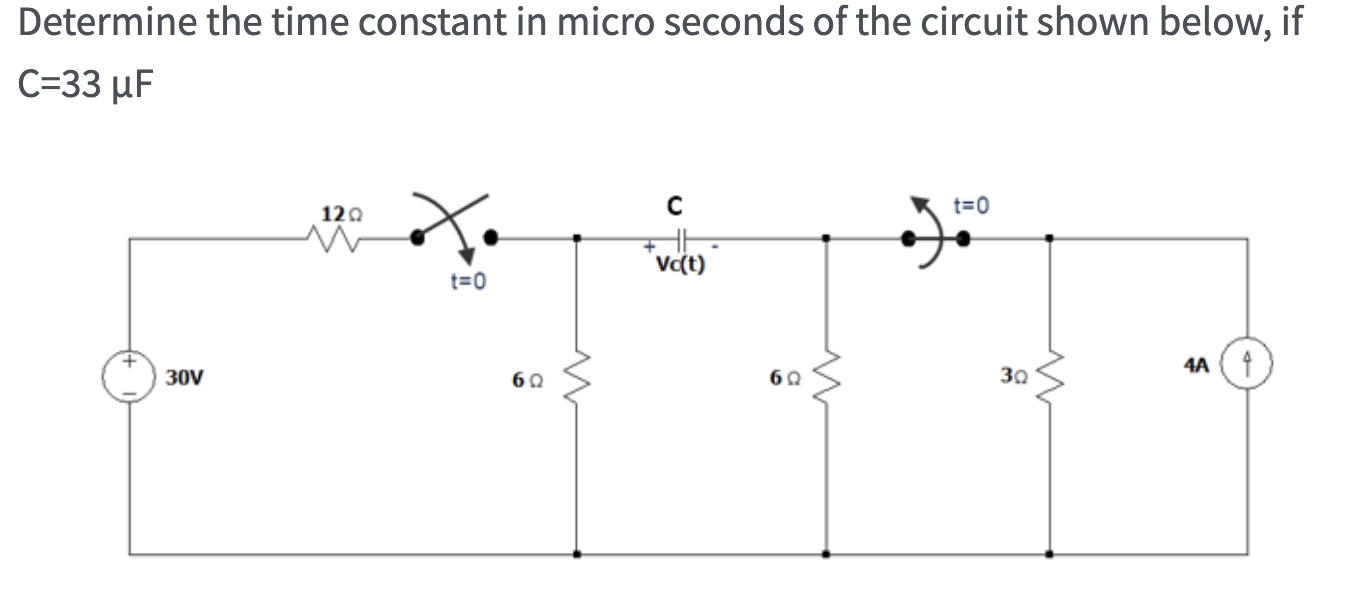 Solved Determine the time constant in micro seconds of the | Chegg.com