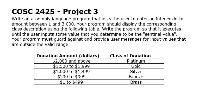 Solved Cosc 2425 Project 3 Write An Assembly Language