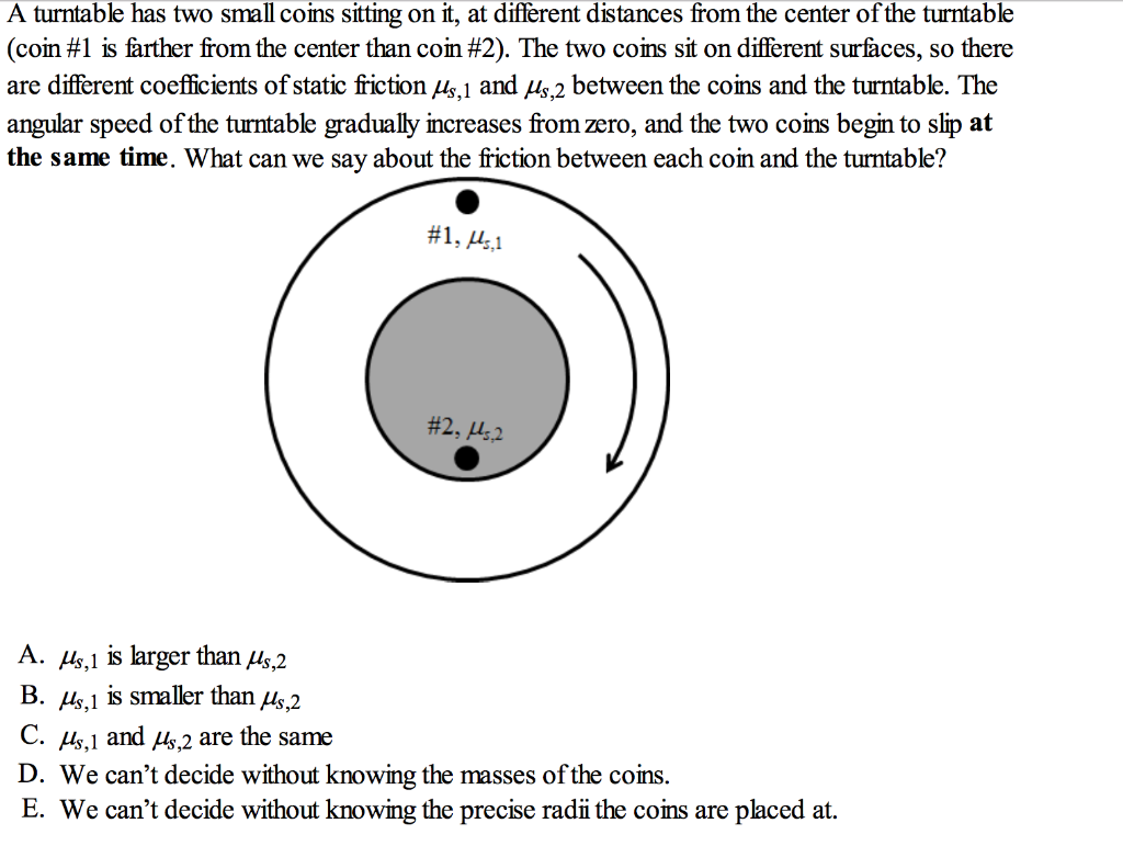 Solved A turntable has two small coins sitting on it, at | Chegg.com