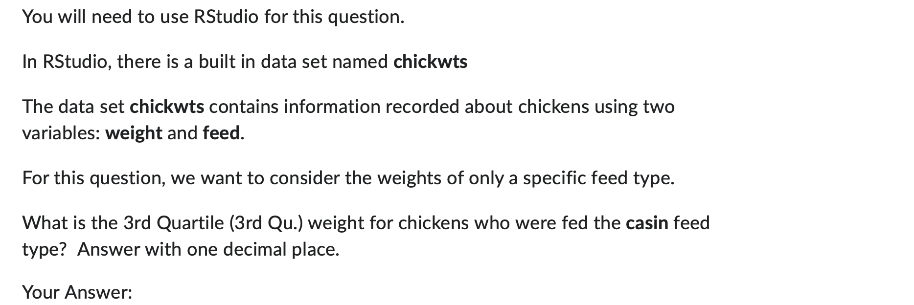 Solved You will need to use RStudio for this question. In | Chegg.com