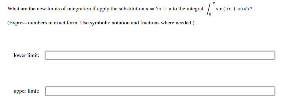Solved What are the new limits of integration if apply the | Chegg.com