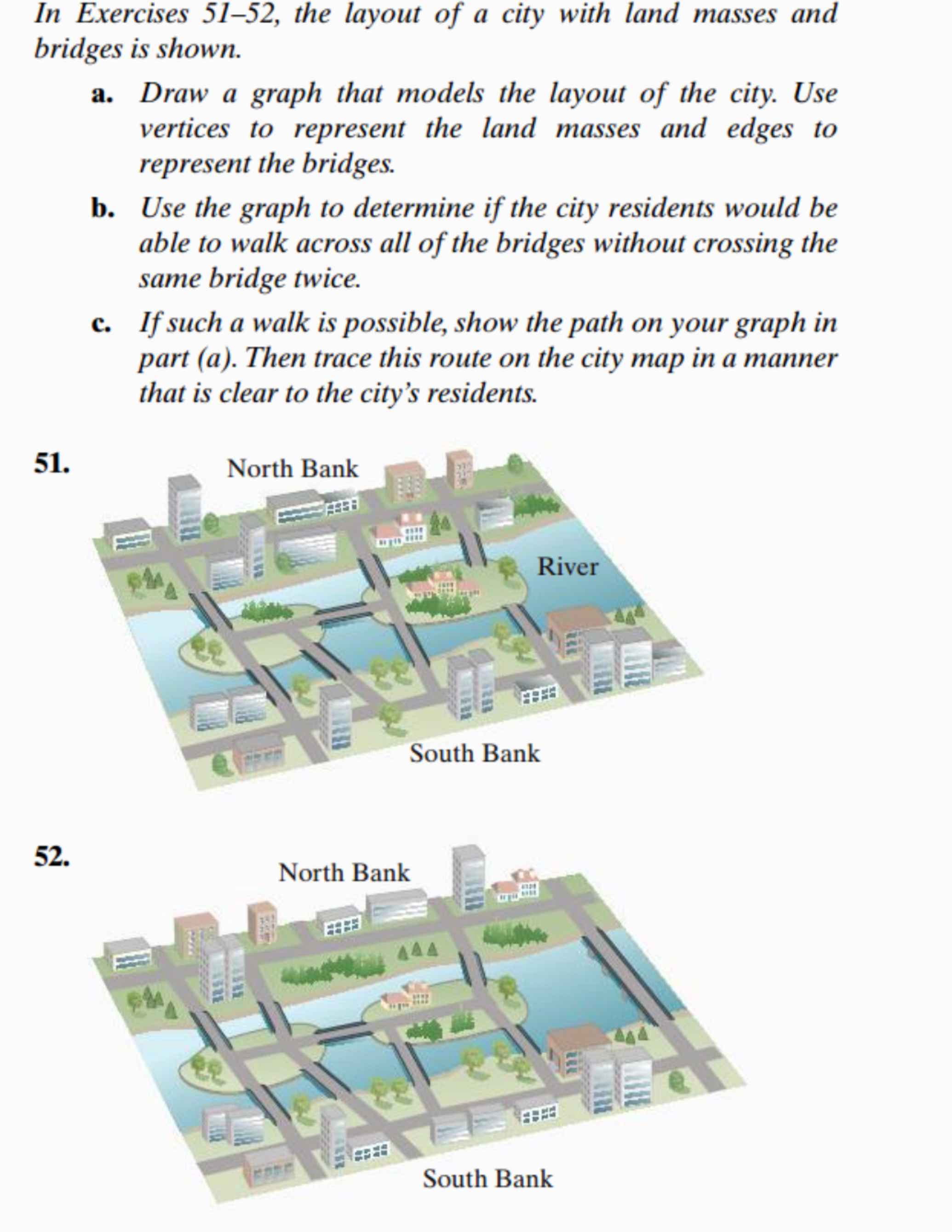 Solved In Exercises 51-52, the layout of a city with land | Chegg.com Solved In Exercises 51-52, the layout of a city with land | Chegg.com