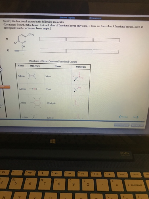 Solved Identify the functional groups in the following | Chegg.com