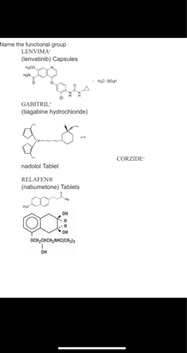 Solved Name the functional group LENVIMA (lenvatinib) | Chegg.com