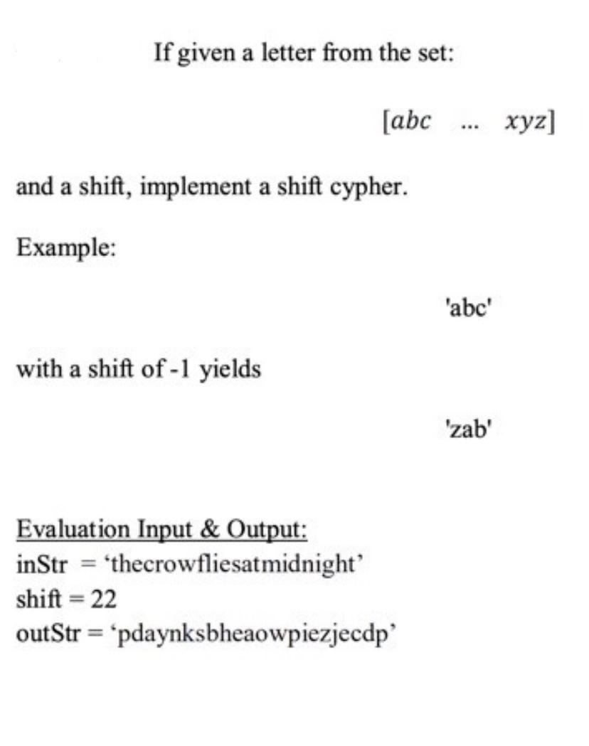 Solved If given a letter from the set: [abc ... xyz] and a | Chegg.com