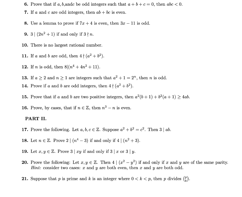 Solved 6. Prove that if a, b,andc be odd integers such that | Chegg.com