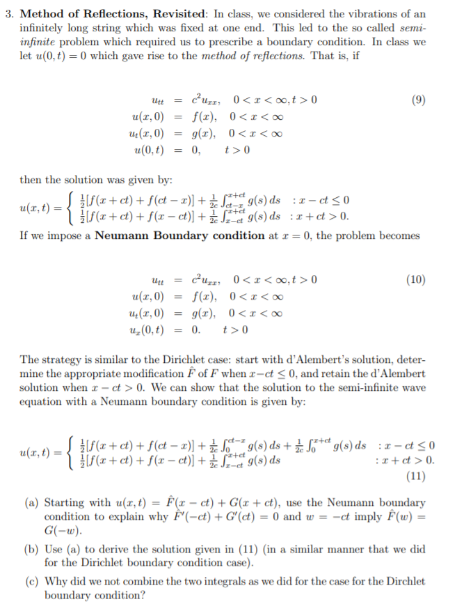 3. Method of Reflections, Revisited: In class, we | Chegg.com