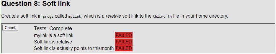 Question 8: Soft link Create a soft link in progs | Chegg.com
