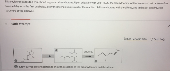 Solved Disiamylborane adds to a triple bond to give an | Chegg.com