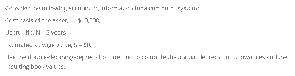 Solved Consider the following accounting information for a | Chegg.com