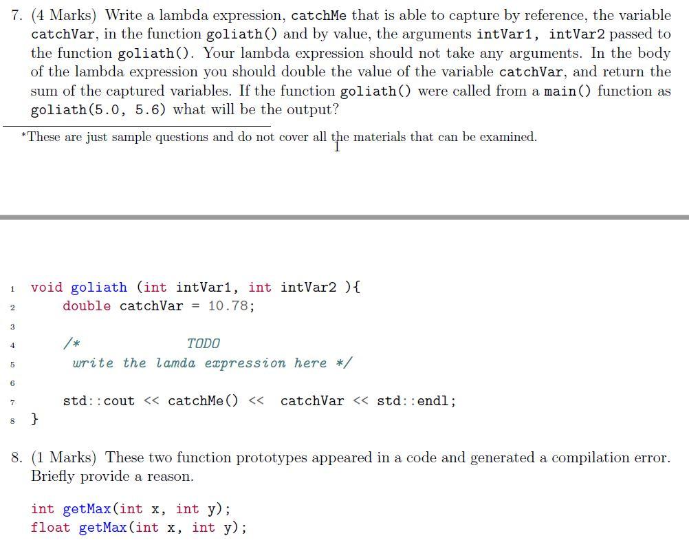 Solved 1. (2 Marks) Briefly explain why the following code | Chegg.com