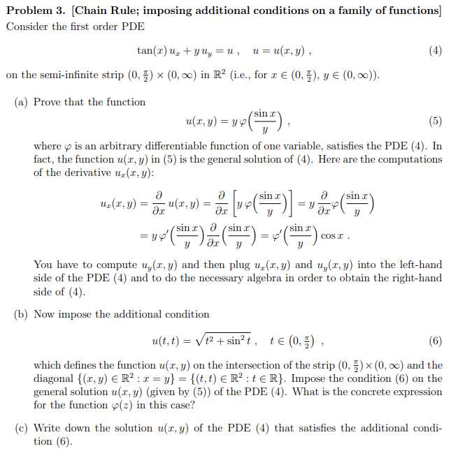 Solved Problem 3. (Chain Rule; imposing additional | Chegg.com