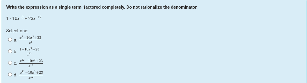 Solved Write the expression as a single term, factored | Chegg.com