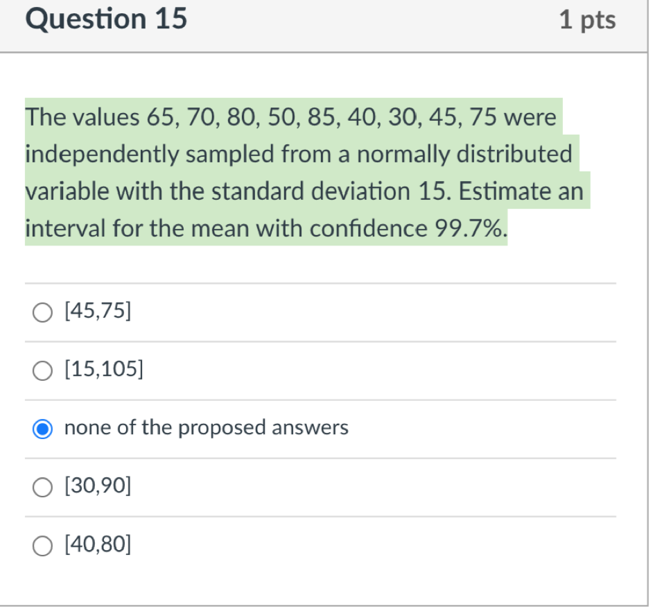 Solved Question 3 1 Pts An Unordered Data Sample Contains 
