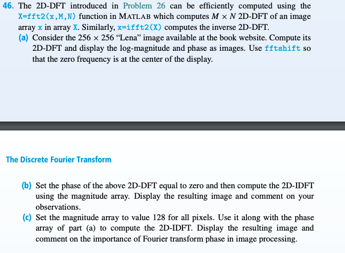 46. The 2D-DFT introduced in Problem 26 can be | Chegg.com