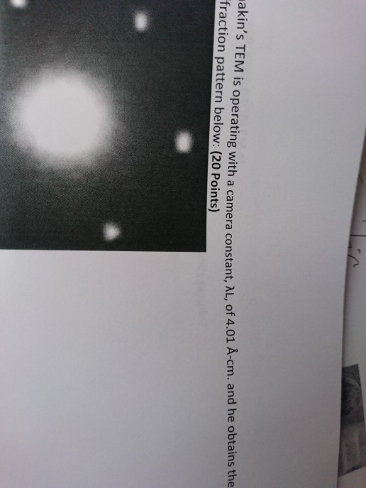 the 4. Anakin's TEM is operating with a camera | Chegg.com