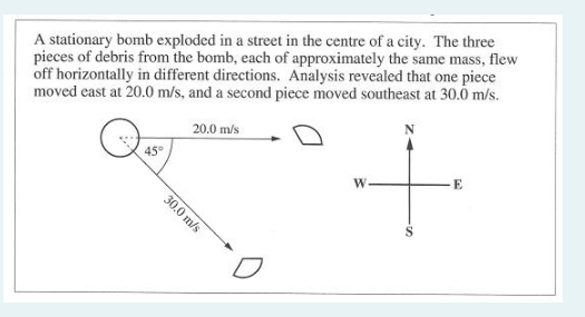 Solved A stationary bomb exploded in a street in the centre | Chegg.com