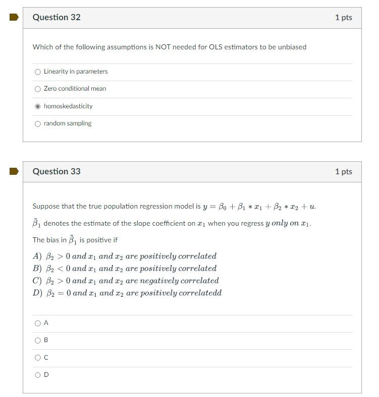 Solved The Population Regression Function For The Sample