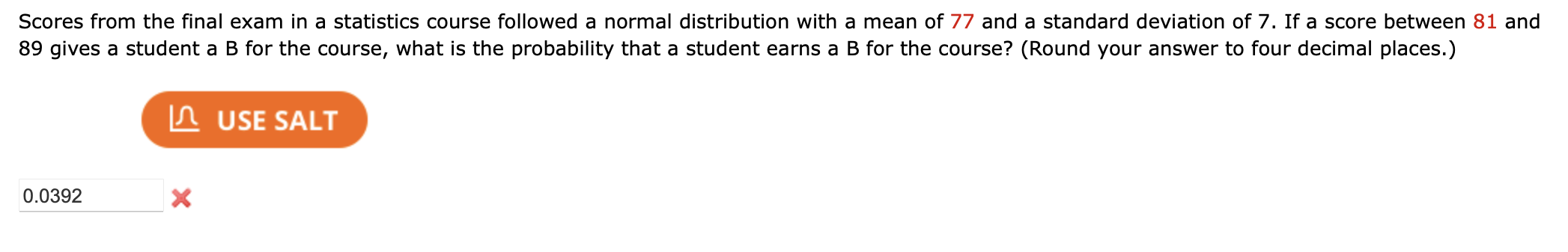 Solved Scores from the final exam in a statistics course | Chegg.com