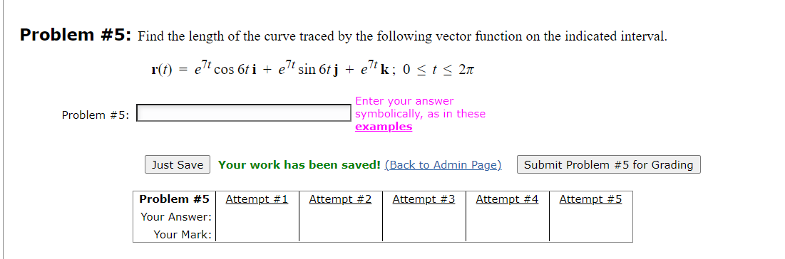 Solved Problem #5: Find the length of the curve traced by | Chegg.com