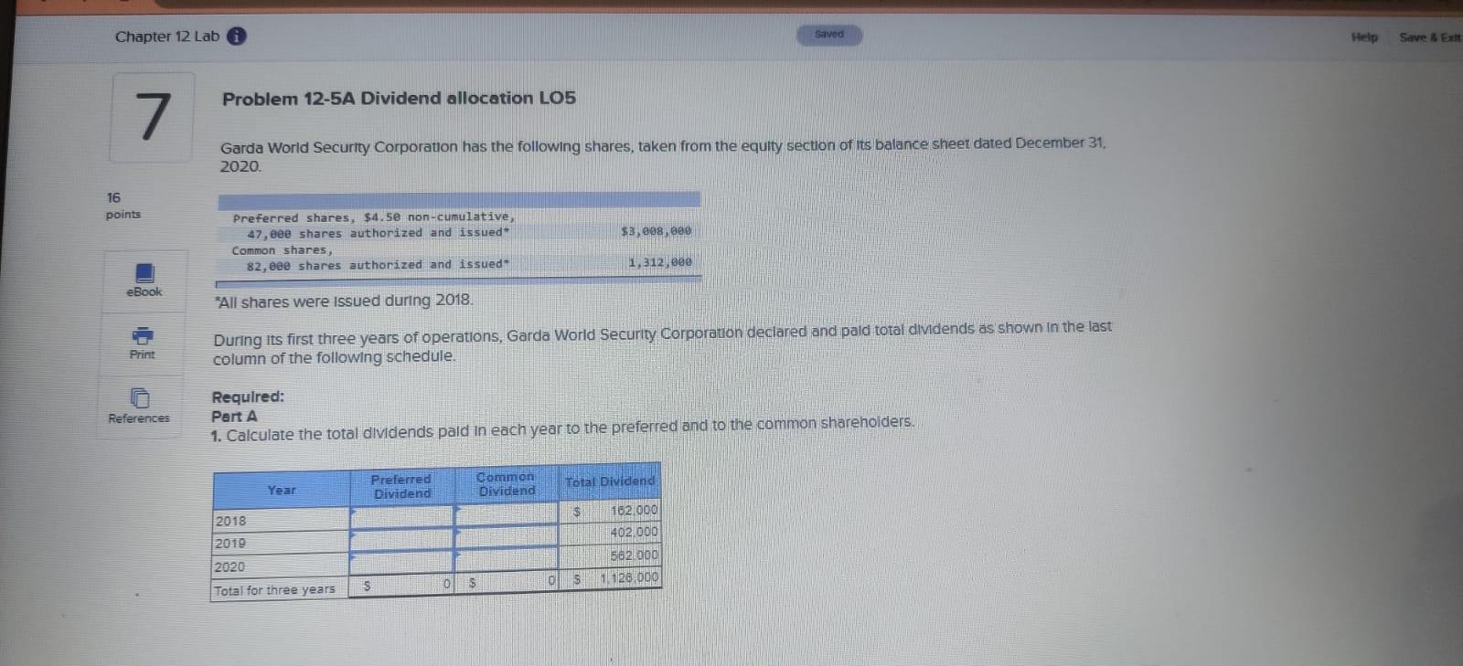 Solved Chapter 12 Lab i Saved Help Save & Ext Problem 12-5A | Chegg.com