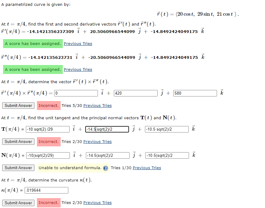 Solved A parametrized curve is given by: | Chegg.com