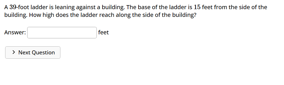 Solved A 39 -foot ladder is leaning against a building. The | Chegg.com