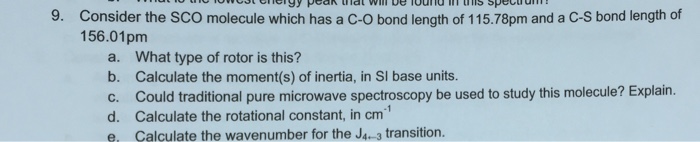 Solved Consider the SCO molecule which has a C-O bond length | Chegg.com