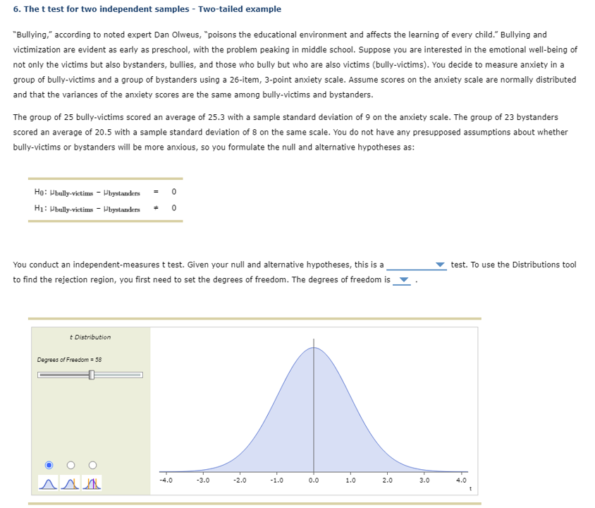 Solved 6. The t test for two independent samples - | Chegg.com