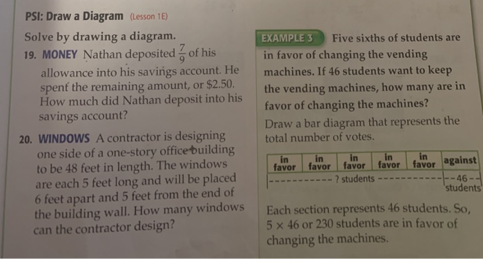 Solved PSI: Draw a Diagram (Lesson 1E) Solve by drawing a | Chegg.com