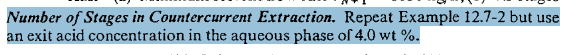 Number of Stages in Countercurrent Extraction. Repeat | Chegg.com