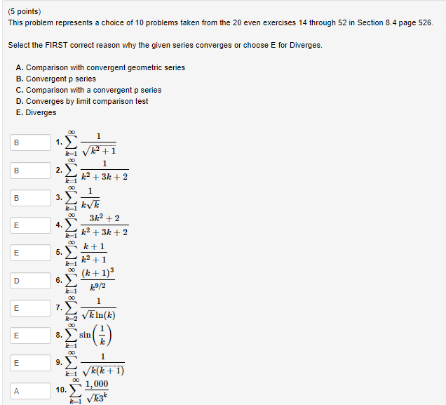 Solved (5 points) This problem represents a choice of 10 | Chegg.com