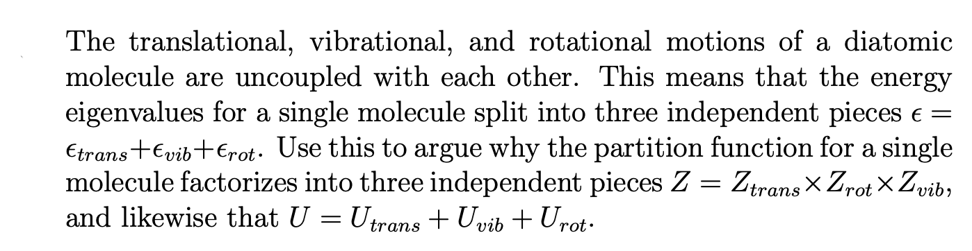 Solved The translational, vibrational, and rotational | Chegg.com
